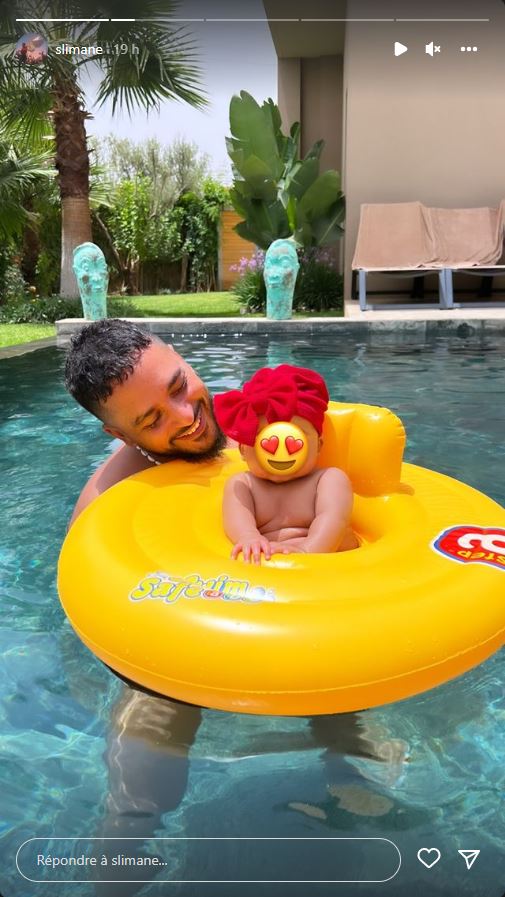 Slimane : adorable photo avec sa fille à la piscine